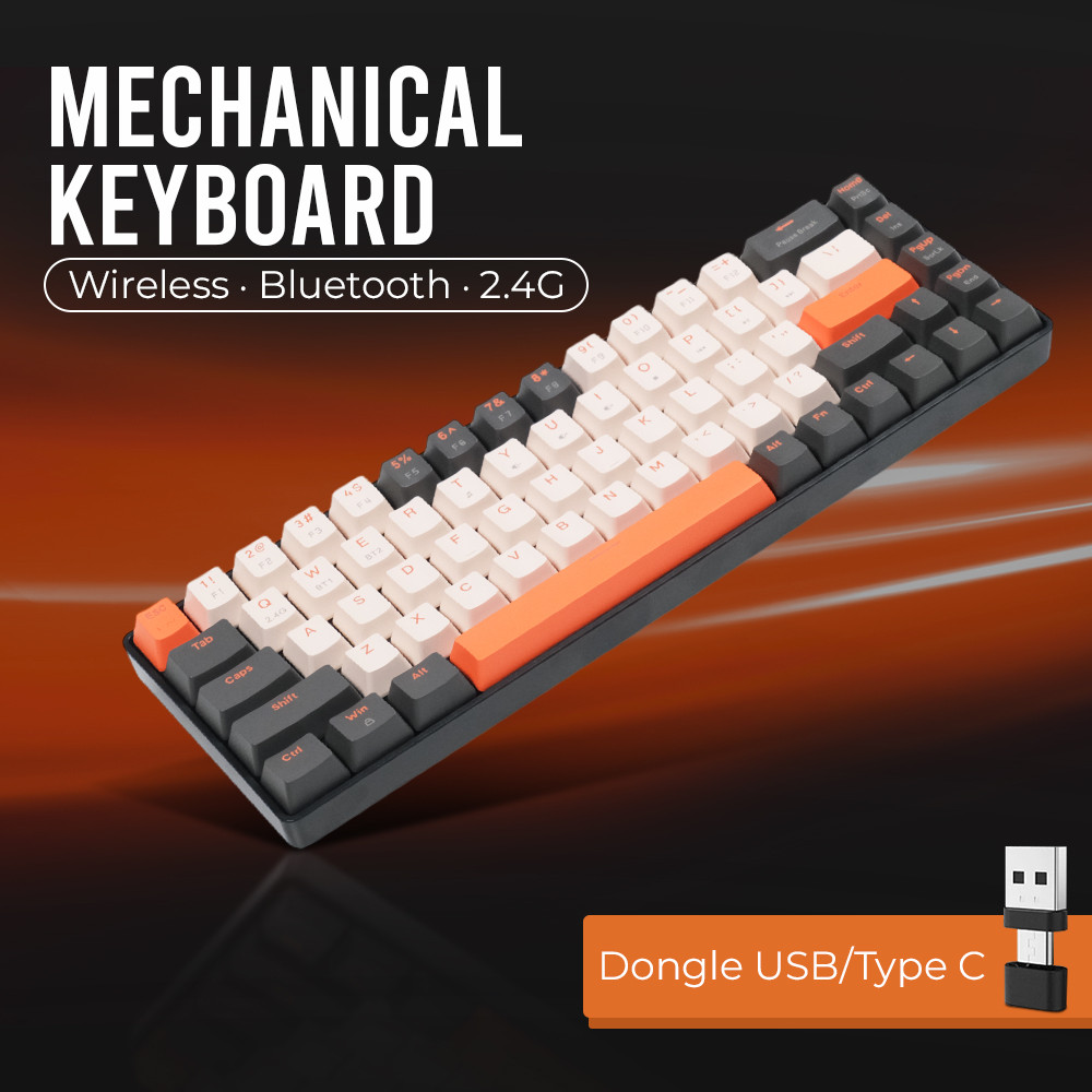 Jual ZIYOULANG Keyboard Gaming Wireless Mechanical Red Bluetooth 2.4GHz ...