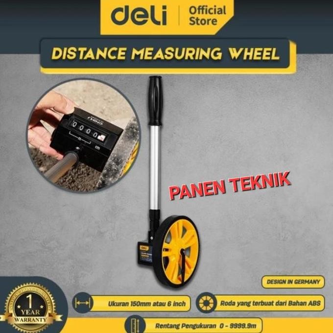 Jual Deli Walking Measure Meteran Roll Meter Jalan Dorong 1 Roda ...