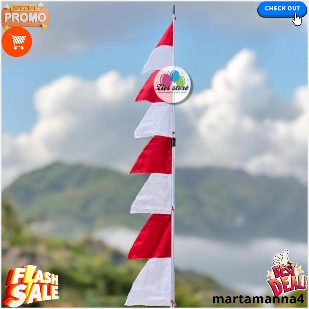 Jual 20 Pcs Bendera Umbul Umbul Garuda / Bendera Merah Putih Zig Zag 17 Agustus Original Produk ...