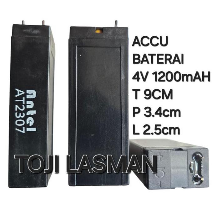 Jual ( BATU 4V 1200MAH ) BATU BATERAI BATTERY ACCU AKI LAMPU EMERGENSI ...