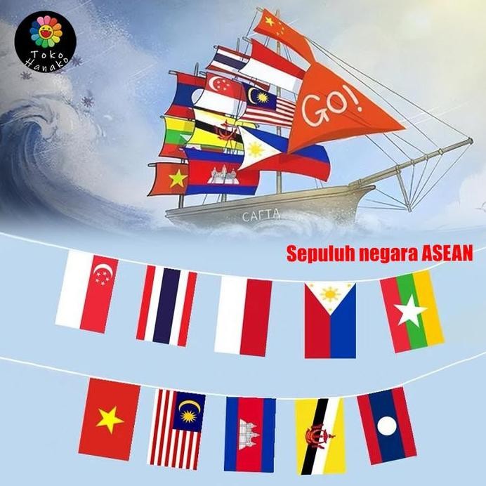 Jual ready !!! 20 bendera Bendera Negara Asean Bendera Asean | Shopee ...