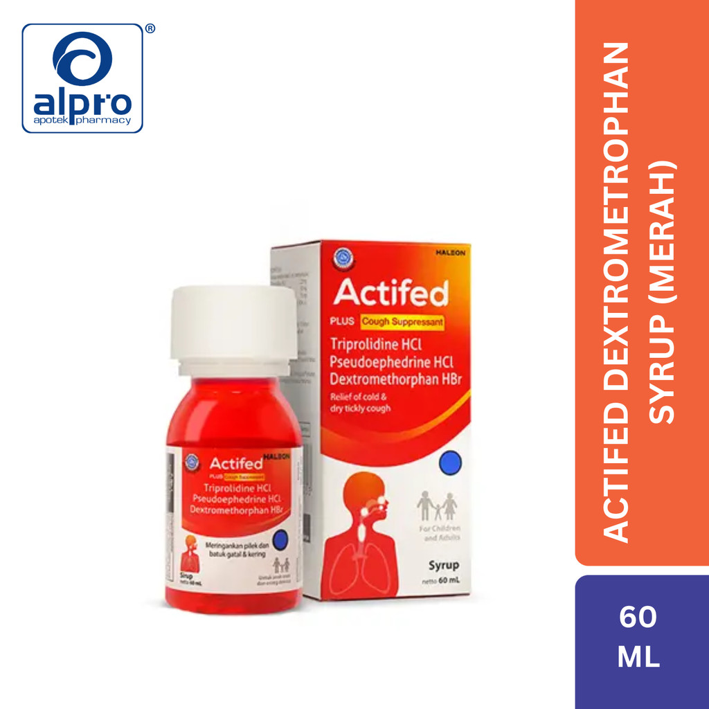 Jual Actifed Dextrometrophan Syrup 60Ml (Merah) | Shopee Indonesia