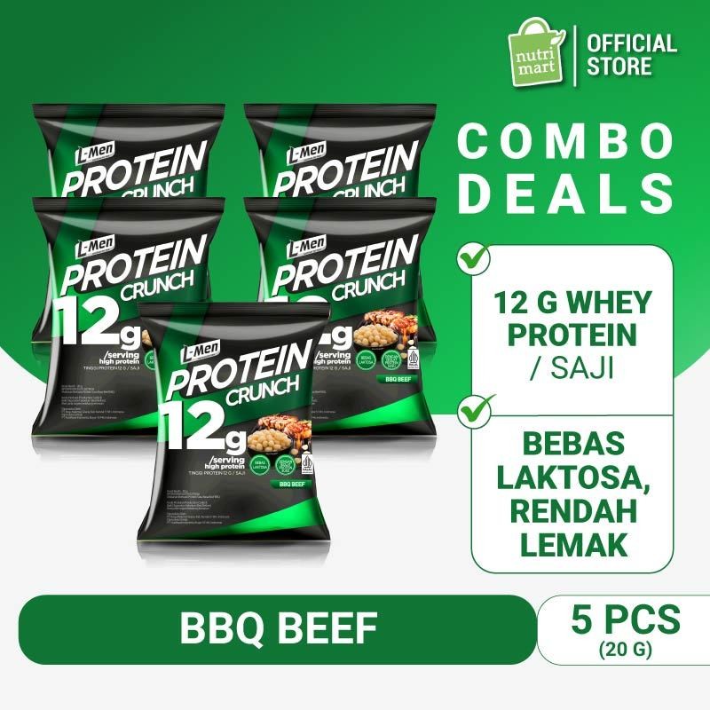Jual 5 Packs - L-Men Protein Crunch 20g (12g protein) - Camilan Tinggi ...
