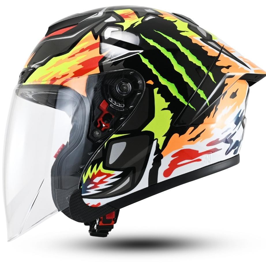 Jual Helm Cowok Keren 2024 Half Face Jitsu J-Strike Motif Element ...
