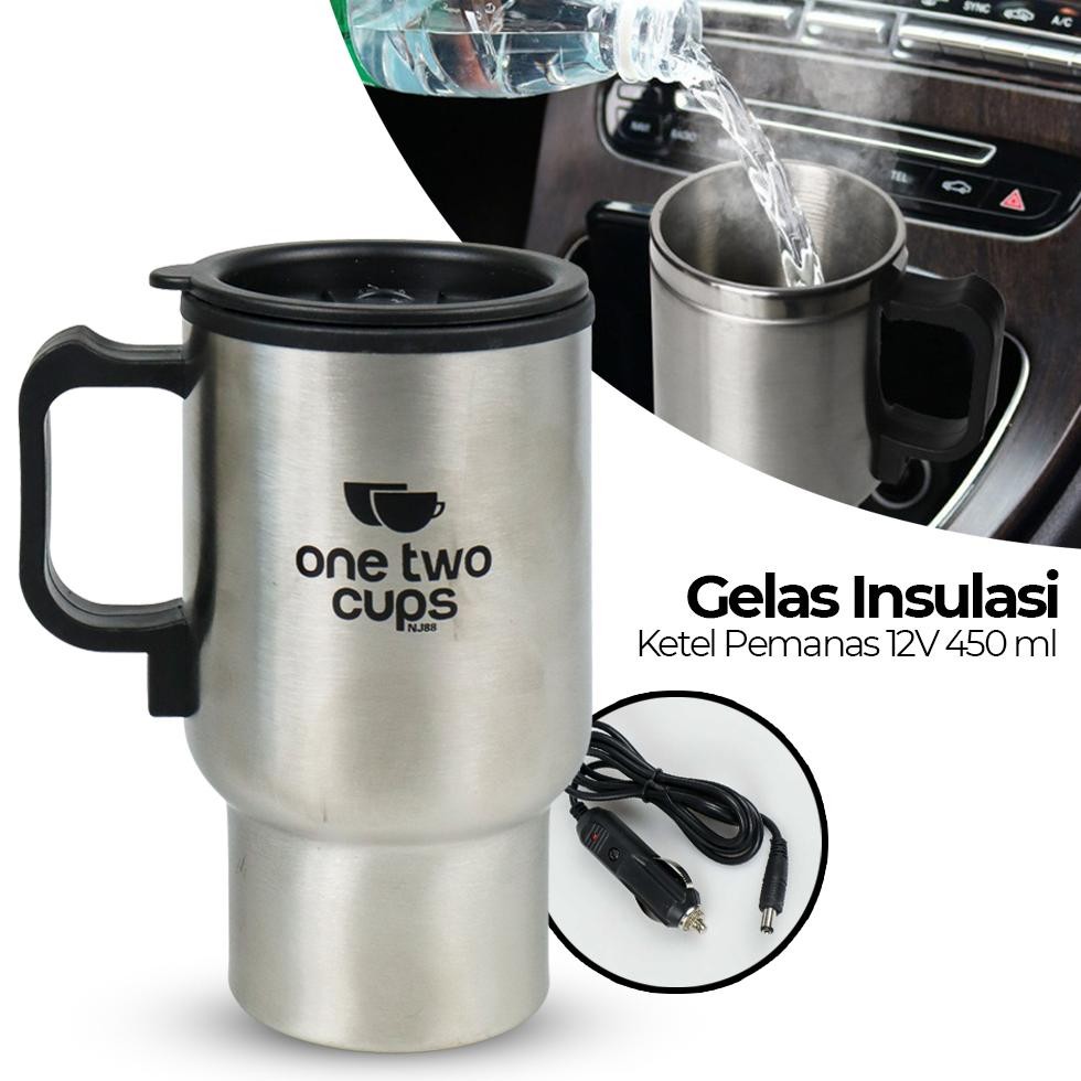Jual Car Mug Steinless Water Heater Elektrik Gelas Cangkir Stainless Steel Pemanas di Mobil 12V ...