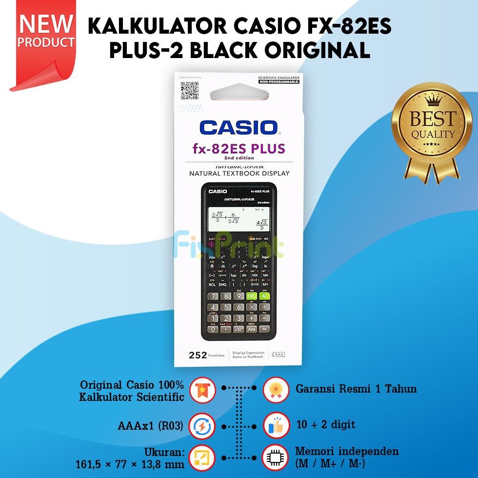 Jual Kalkulator Casio fx-82ES PLUS-2 Calculator Scientific Ilmiah Standart FX 82ES PLUS 2 Nugi ...