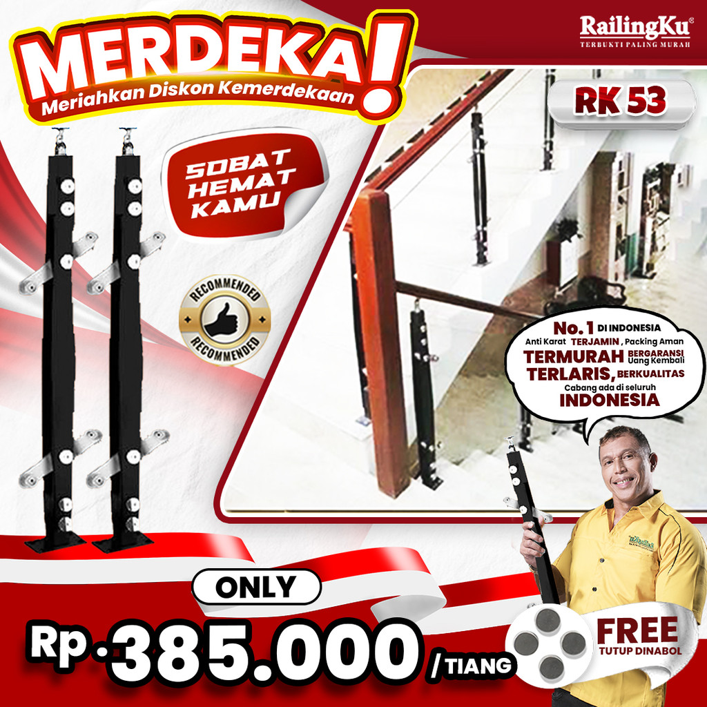 Jual Railing Tangga Stainless Industrial Tiang Railingku [MERDEKA] RK ...