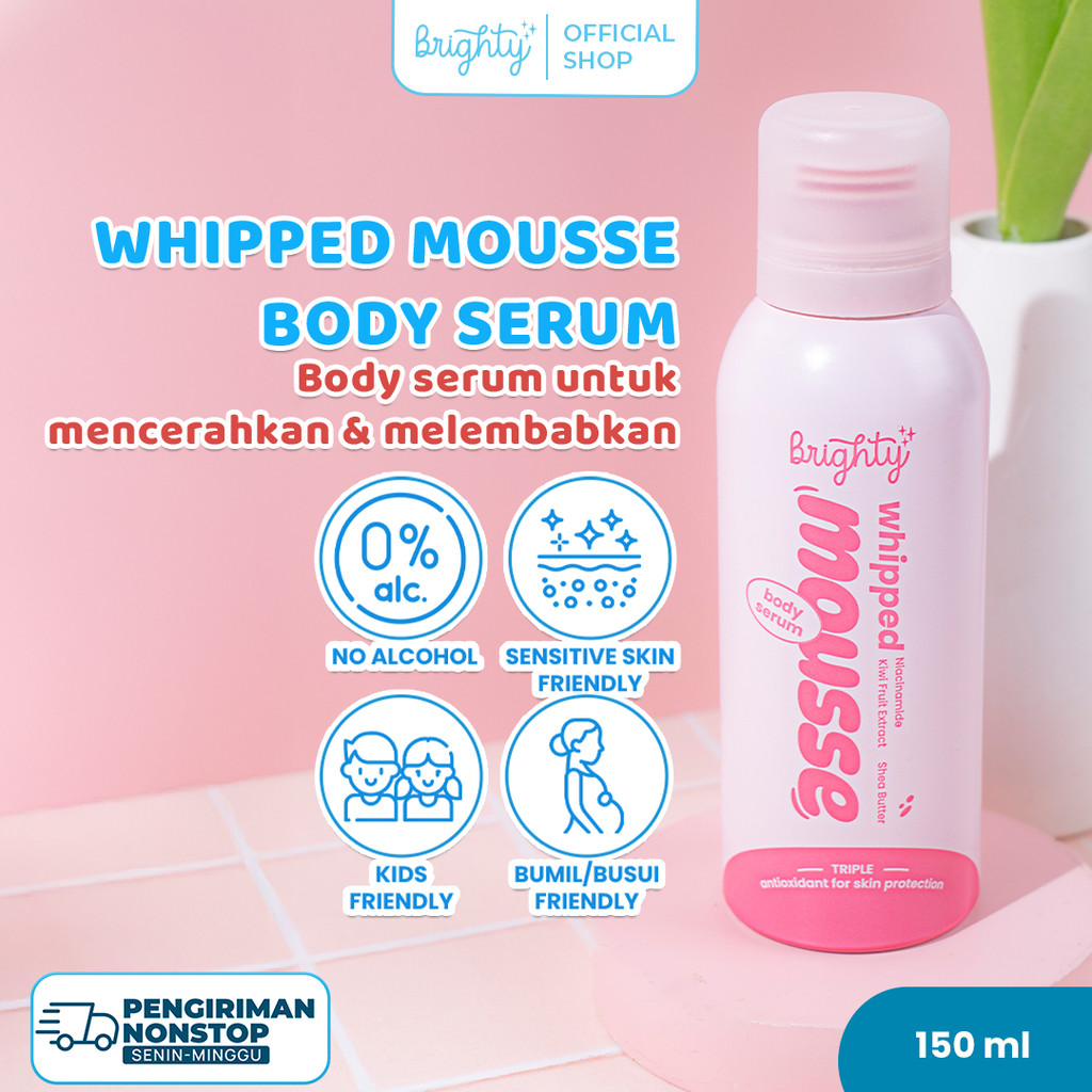 Jual Brighty Whipped Mousse Body Serum mencerahkan secara permanen body ...