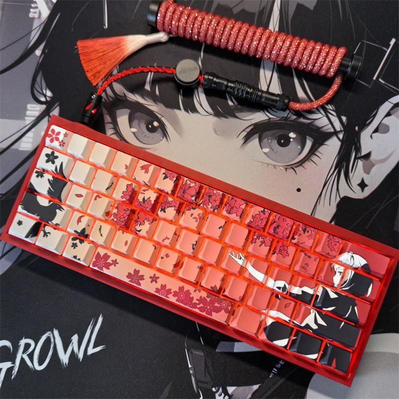 Jual sakura Majima Anime pbt Side Engraved Keyboard Keycaps87/108/68 ...