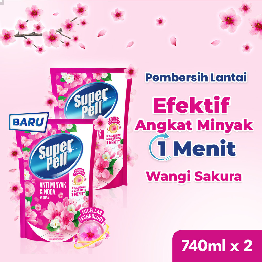 Jual SuperPell Pembersih Lantai Anti Minyak & Noda dengan Harum Bunga ...