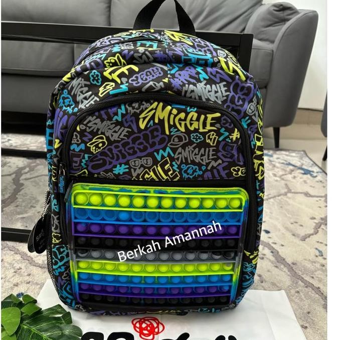 Jual Smiggle Popem Popit Poppies Classic Backpack Hitam Biru Tas ...
