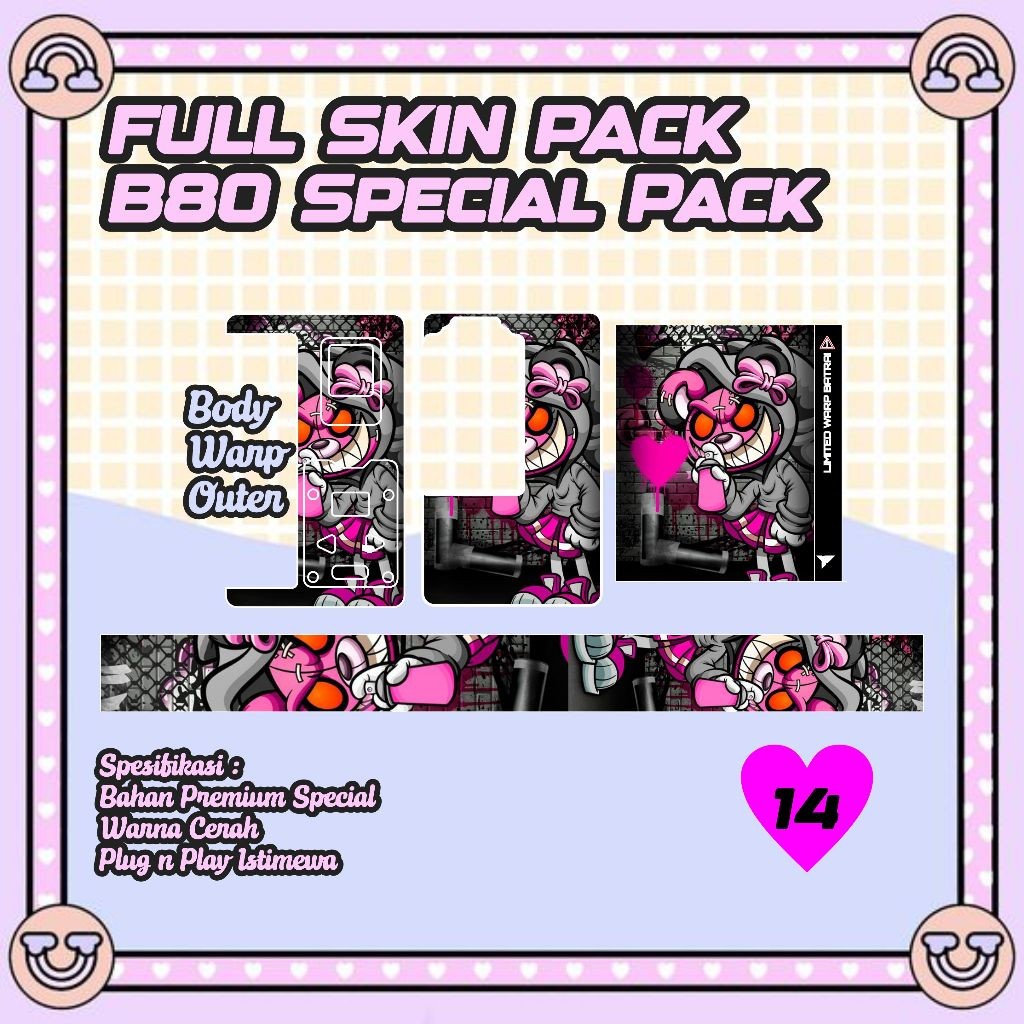 Jual [COD] Garskin Stiker Stiker Pack Dalam Luar Batrai B80 14 Label ...