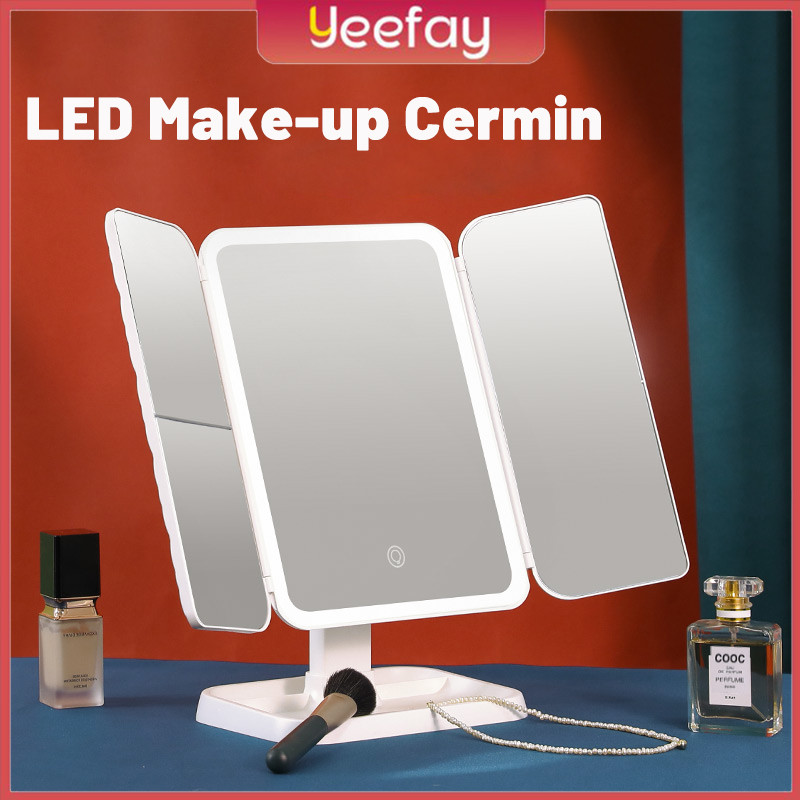 Jual Kaca Cermin Makeup LED 3 Warna Warm Natural Cool White Makeup ...