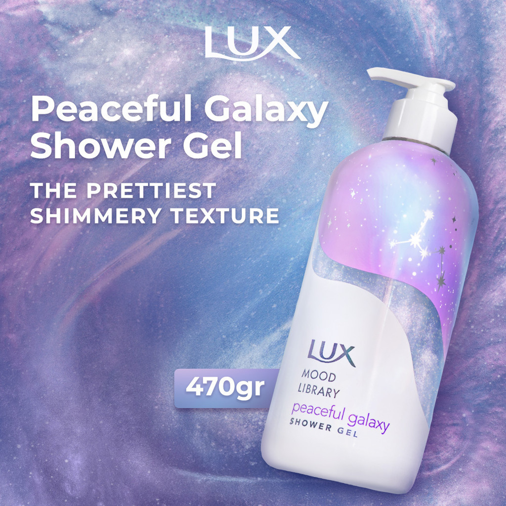 Jual LUX Mood Library: Peaceful Galaxy Liquid Shower Gel Pump Bottle 470g | Shopee Indonesia