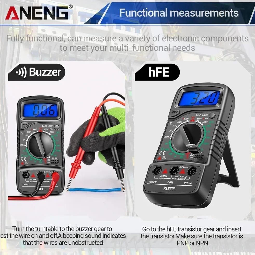 Jual Aneng Xl830L Digital Multimeter Esr Meter Testers Dmm Transistor ...