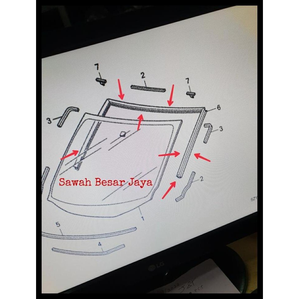 Jual HOT DEAL KARET LIST LIS KACA BESAR DEPAN BAGIAN ATAS KANAN KIRI ...