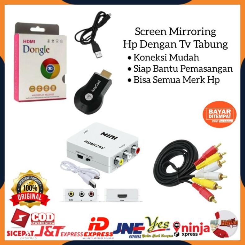 Jual [COD] PAKET LENGKAP ANYCAST DONGLE DARI HP KE TV TABUNG / WIRELESS ...