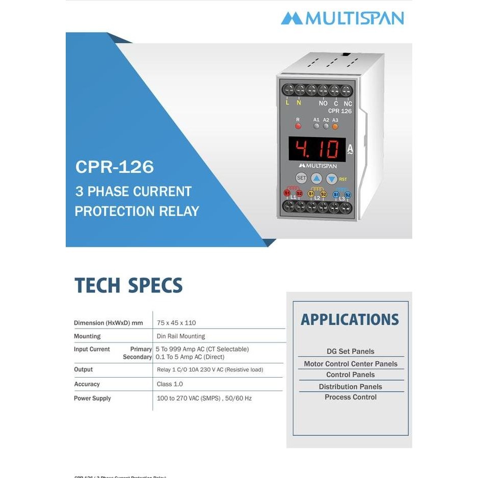 Jual Original Multispan Cpr-126/Ocr Din Rail Under Over Current Relay 3 ...