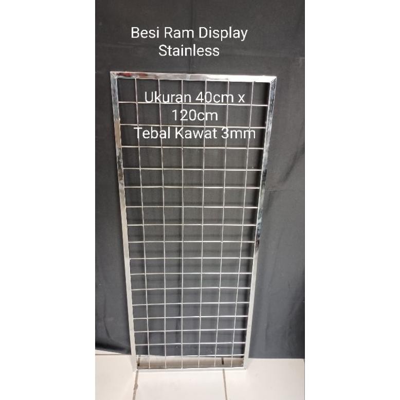 Jual Terlaris Besi Ram Display/Ram Stainless Krom Ukuran 40X120 (Tebal ...