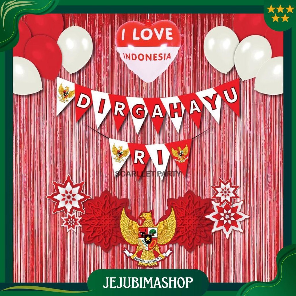 Jual Banner Dekorasi Dirgahayu Indonesia Merah Putih 17 Agustus 1945 ...