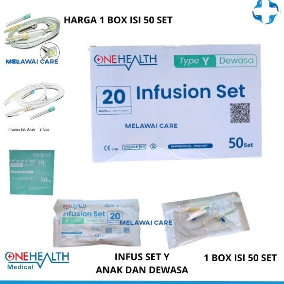Jual Infus Set Type Y Onehealth Anak Dewasa Selang Infusion 1 Box isi ...