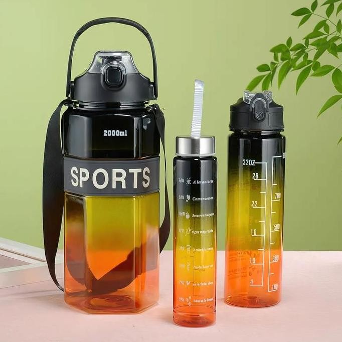 Jual Botol Air Minum Olahraga Beranak 3In1 Warna Gradasi Doff Plastik ...