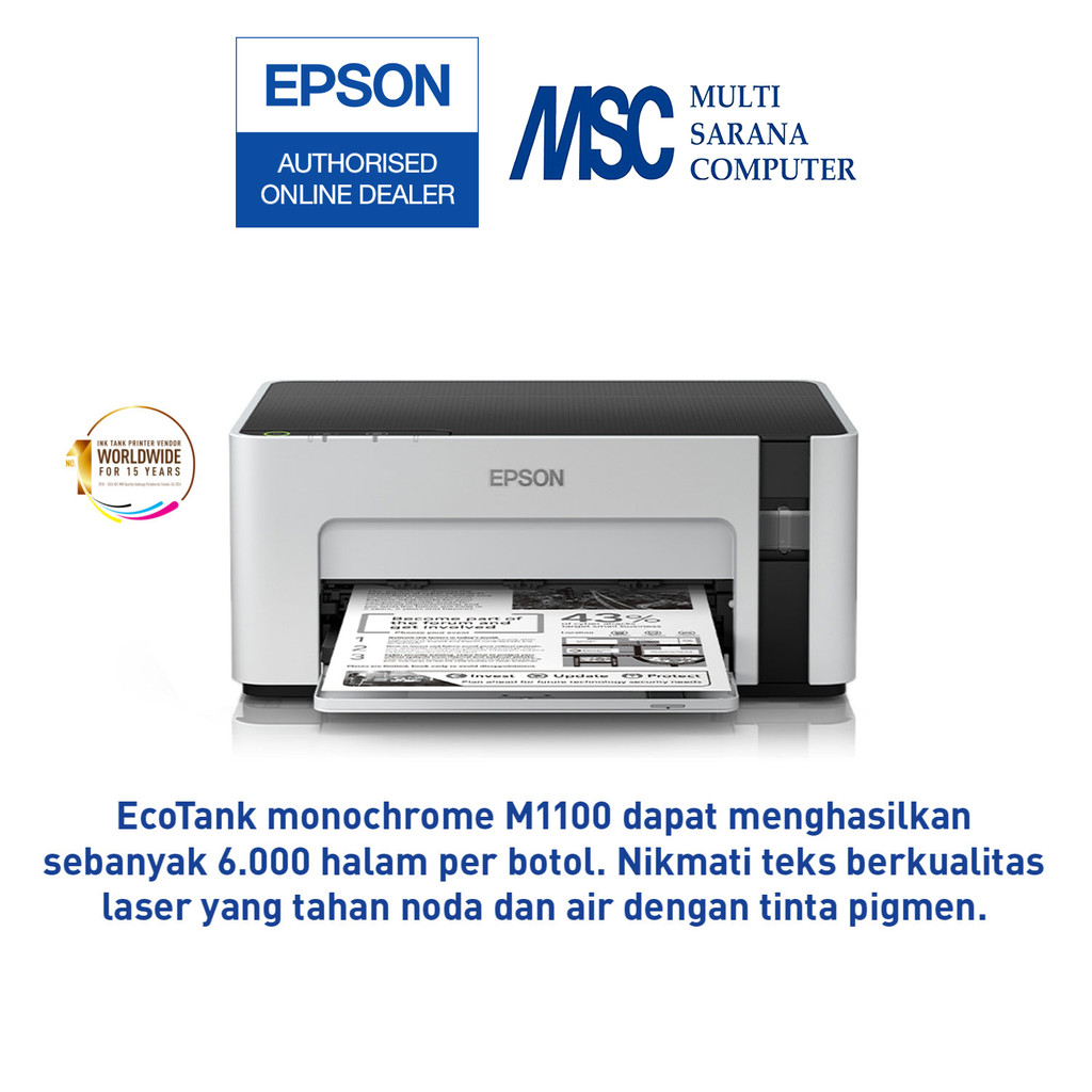 Jual EPSON Printer M1100 EPSON M-1100 M 1100 Monochrome Black Hitam ...
