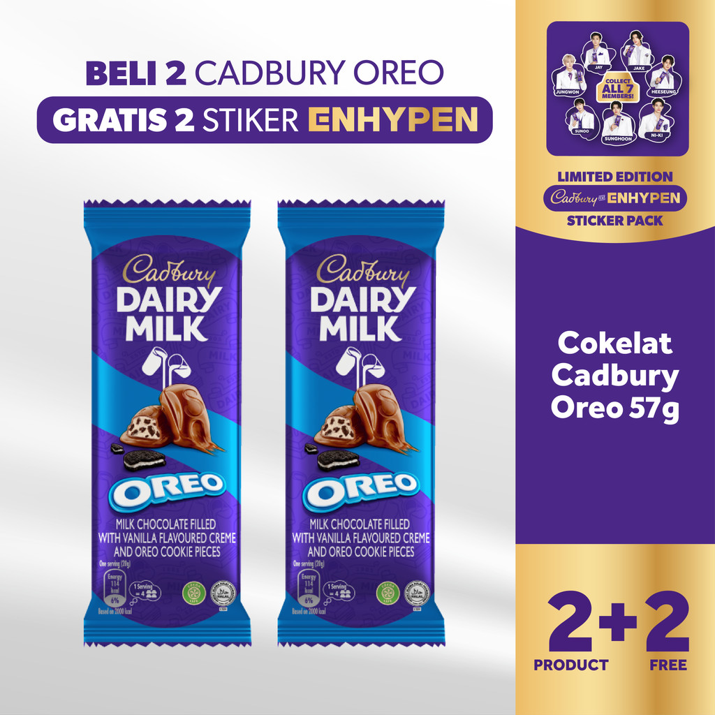 Jual [B2G2] Beli 2pcs Cadbury Oreo 57gr, GRATIS 2pcs Sticker Enhypen ...