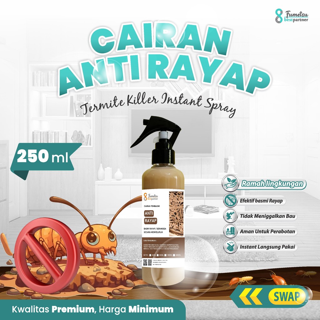 Jual Obat Cairan Anti Rayap Pembasmi Rayap Racun Semprot Kemasan 250 ml ...