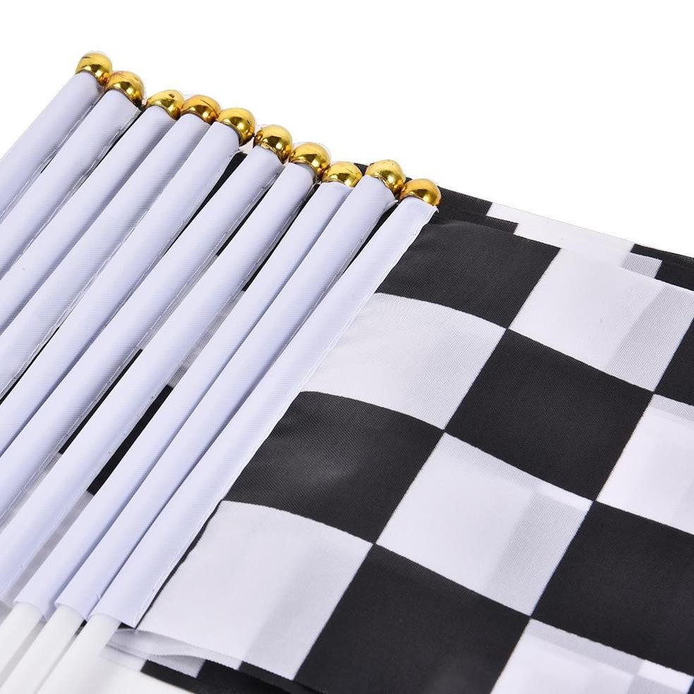 Jual See-97 10Pcs Bendera Balap/ Bendera Tangan Motif Catur Kotak Hitam ...
