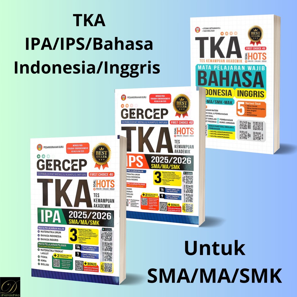 Jual Buku Gercep TKA IPA/IPS/Bahasa Indonesia/Inggris SMA/MA/SMK ...