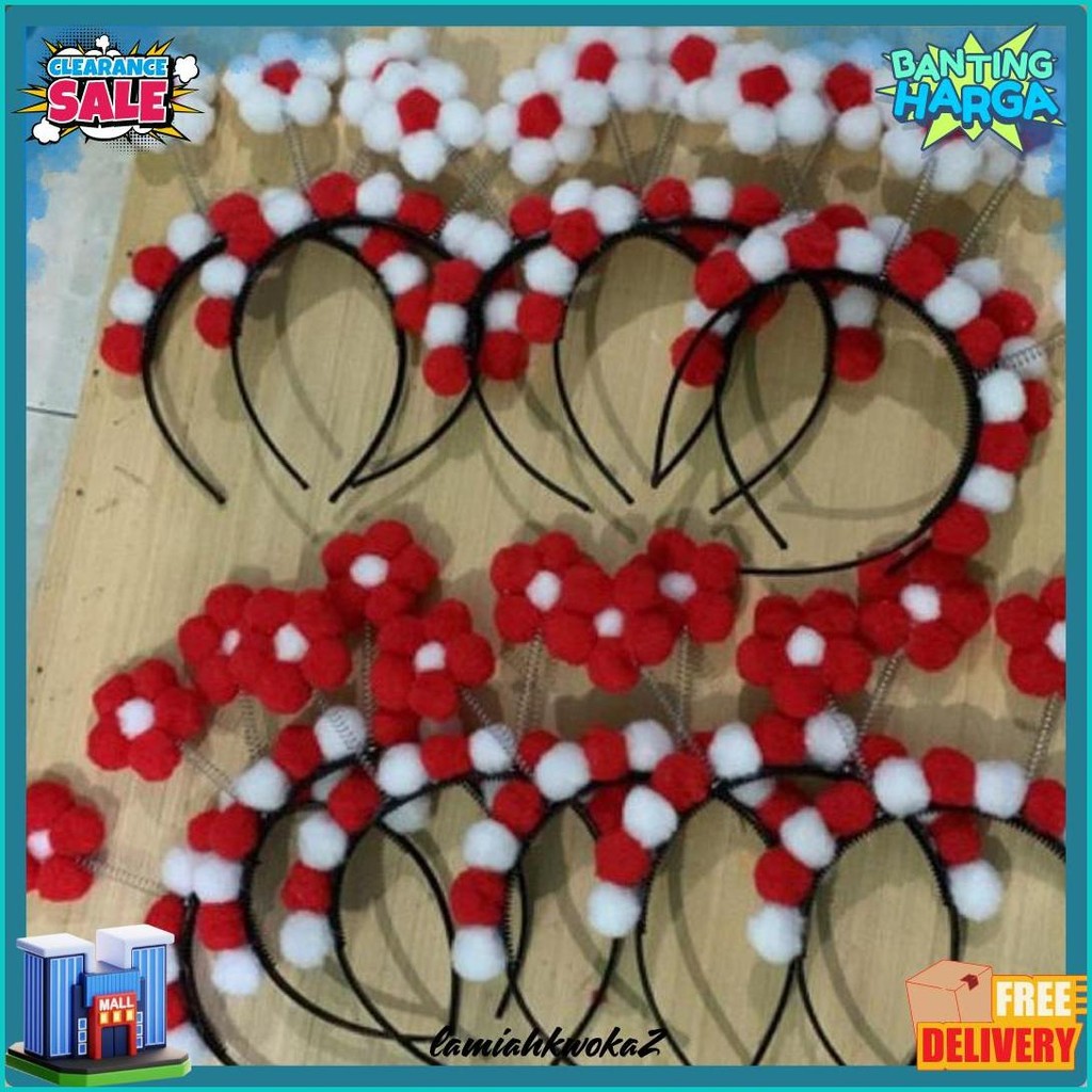 Jual Bando Pom Pom Bando Pir Tuing Tuing Bando Merah Putih Bando 17 ...