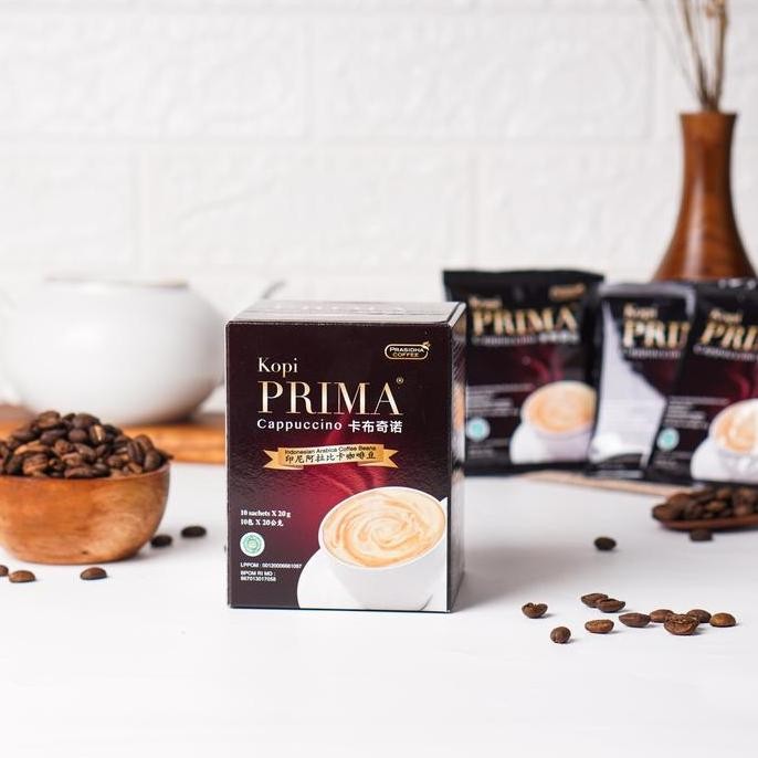 Jual Kopi Prima Cappuccino | 1 inner box ( 10 sachet X 20 gr ) | Shopee ...
