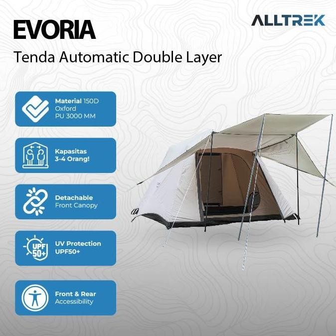 Jual Alltrek Tenda Camping Evoria Automatic Tent Double Layer 3-4 ...
