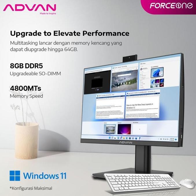 Jual Advan Force One Pc Ryzen 5 6600H 8Gb 512Gb 24" Fhd Windows 11 New ...