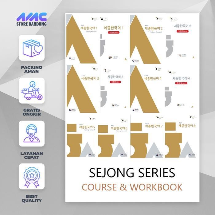 Jual Buku Belajar Bahasa Korea Sejong 1,2,3,4,5,6,7,8 Textbook Dan Workbook | Shopee Indonesia