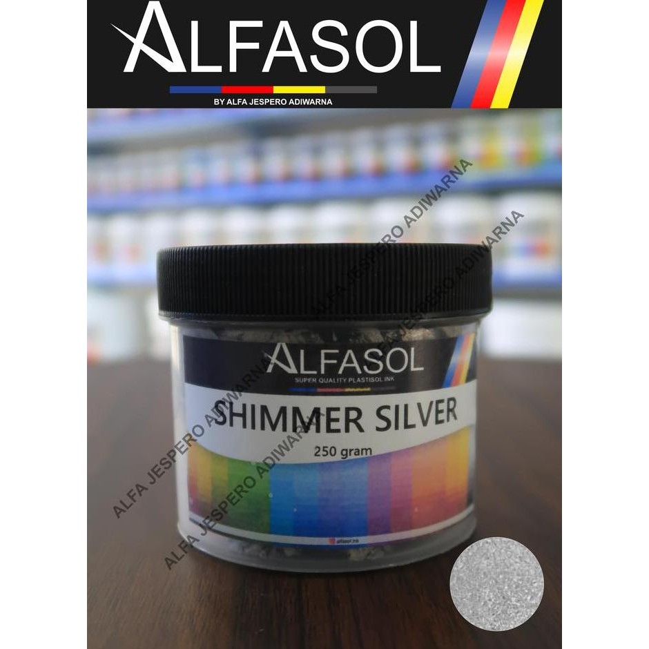 Jual Alfasol Shimmer Silver 250 Gram, Tinta Sablon Plastisol | Shopee ...