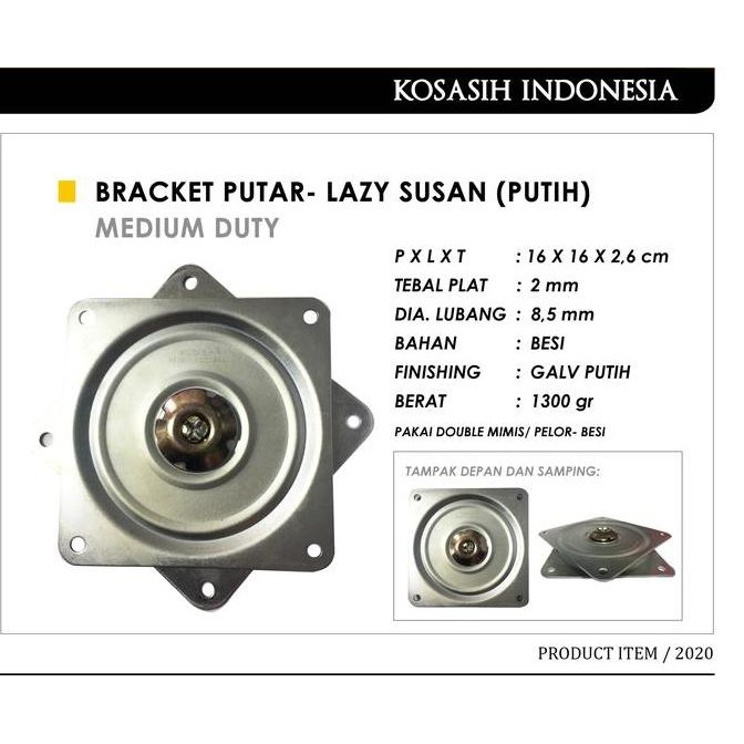 Jual NEW 289 BRACKET PUTAR LAZY SUSAN (PUTIH) | Shopee Indonesia