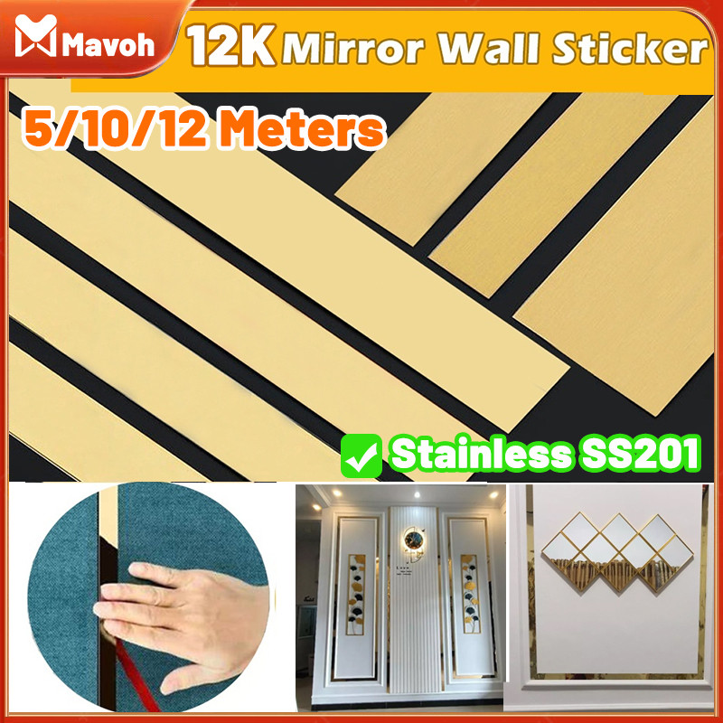 Jual 12Meter List Plat Strip Mirror Gold Stainless Steel 12K Mirror ...