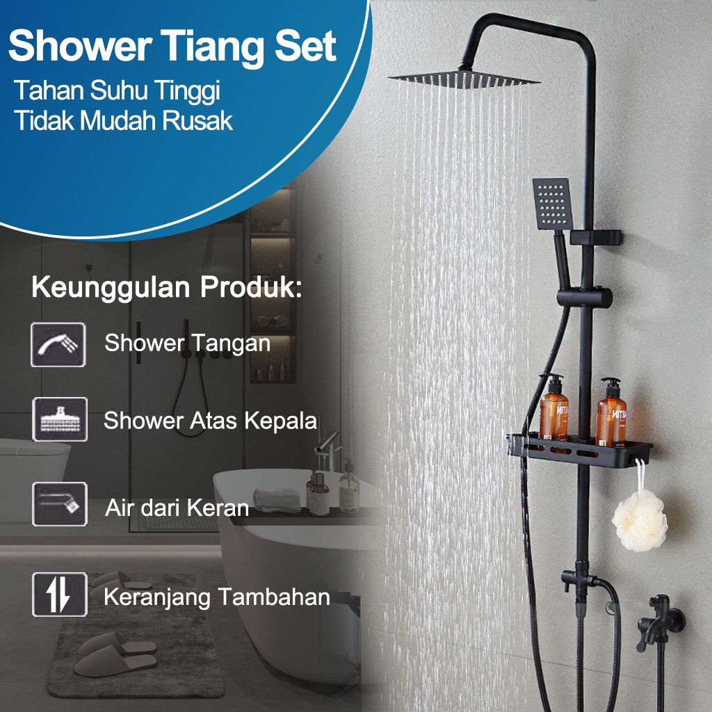 Jual Shower Tiang Kamar Mandi Full Set Kran Keran Rain Shower Kepala Genggam Tangan | Shopee ...