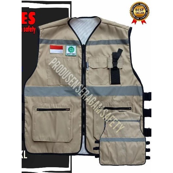 Jual ROMPI SAFETY VEST TASLAN CREAM-ROMPI SAFETY PROYEK-ROMPI KERJA ...