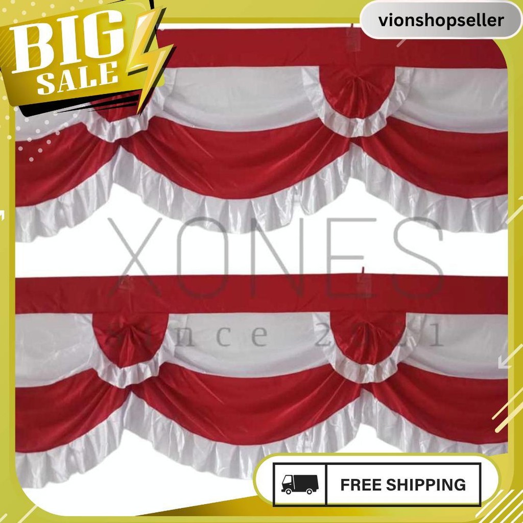 Jual Bendera Background Panjang Kantor Rumah Model Panggung Anak ...