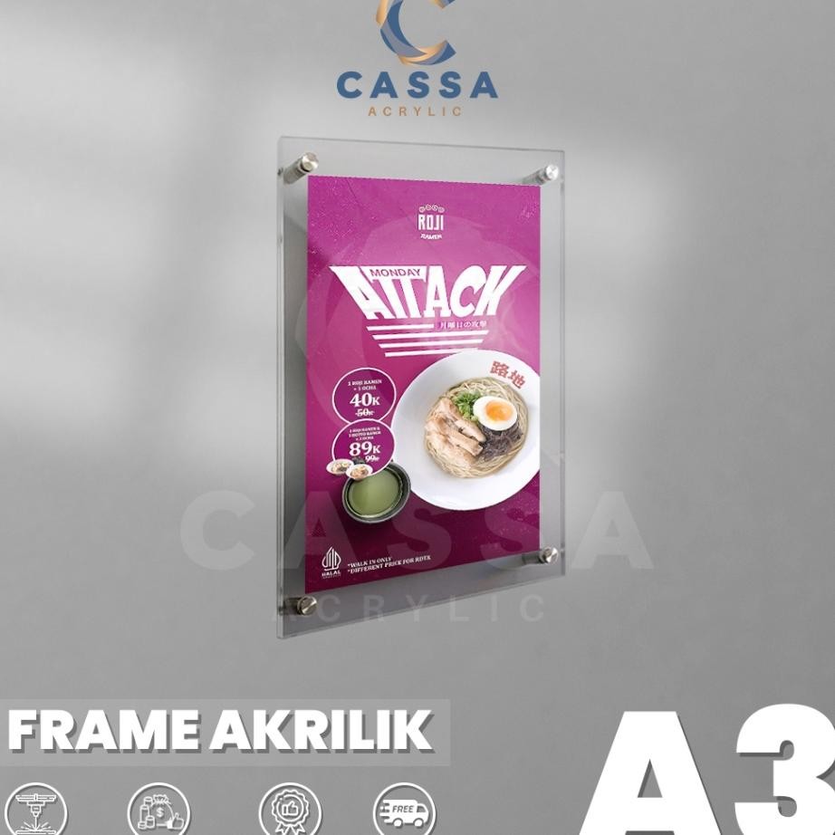 Jual Frame Dinding Akrilik A3 Frame Akrilik Dinding Frame Display Poster Acrylic | Shopee Indonesia