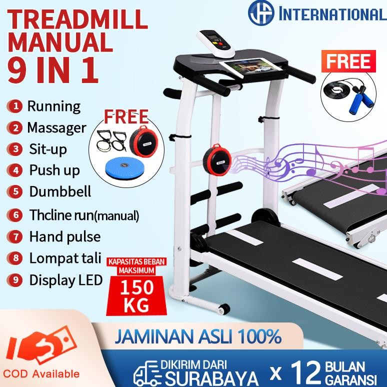Jual Treadmill Manual MultiFungsi Treadmill 7 in 1-Alat Fitness ...