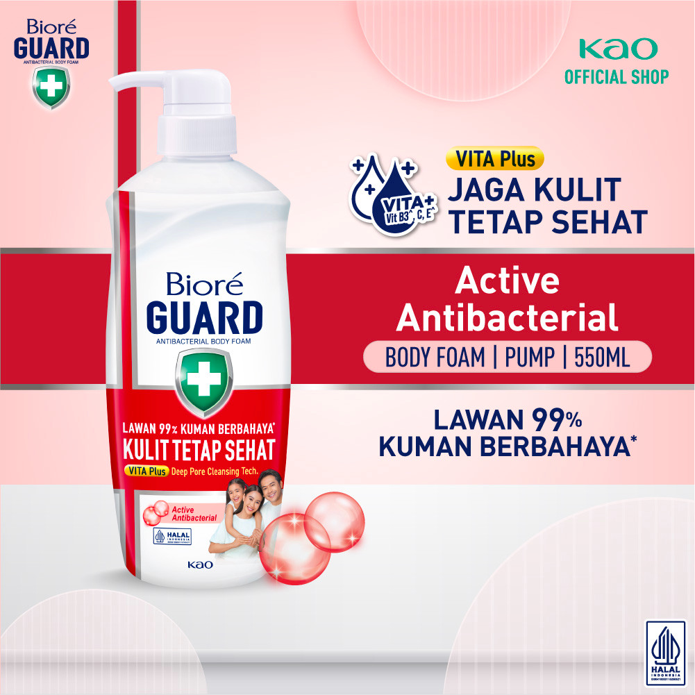 Jual Biore Guard Active Antibacterial 550ml Pump | Shopee Indonesia