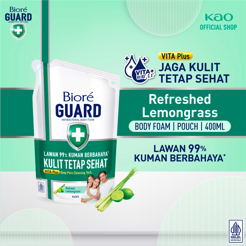 Jual Biore Guard Refreshed Lemongrass 400ml Pouch | Shopee Indonesia