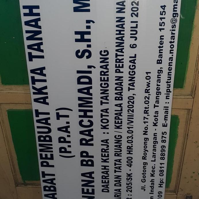 Jual New Plang nama notaris ppat advokat lainnya Aluminium Kantor Papan ...
