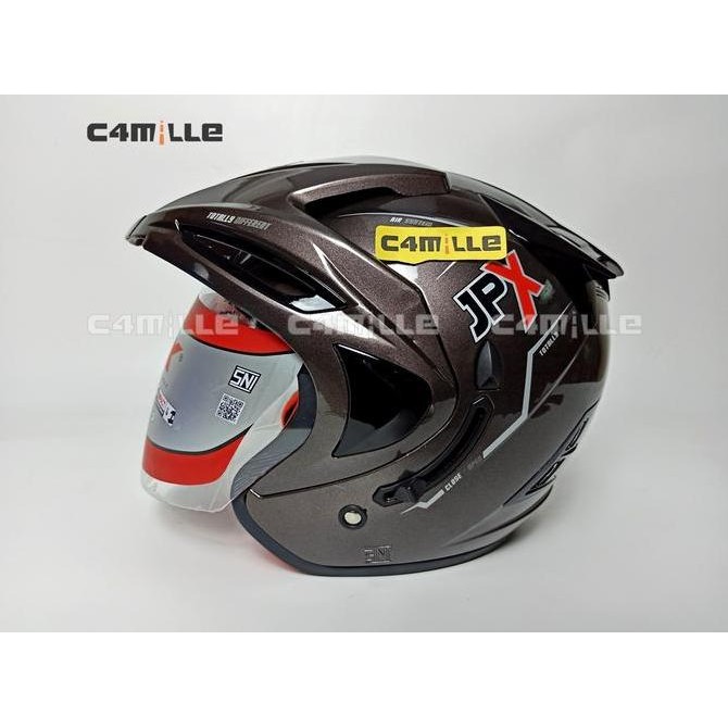 Jual Helm Jpx Supreme Solid Polos Double Visor Half Face Sni Motorcycle | Shopee Indonesia