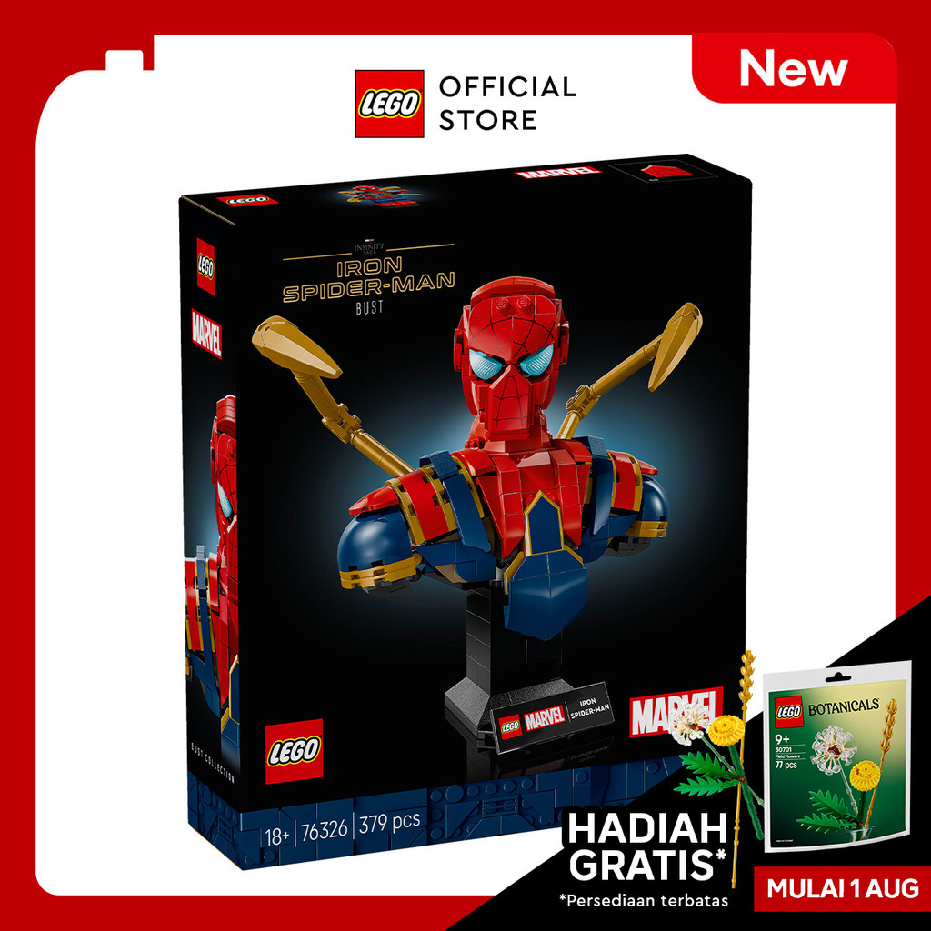 Jual LEGO Super Heroes 76326 Iron Spider-Man Bust (379 Pieces) Super ...