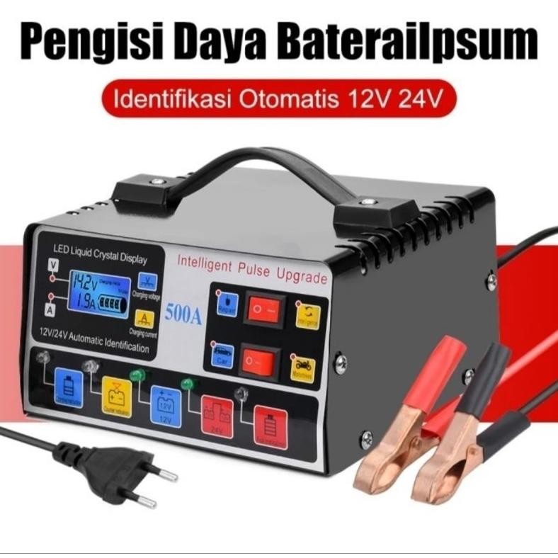 Jual CHARGER AKI MOBIL MOTOR 12-24V 500A CHARGER AKI OTOMATIS SMART ...